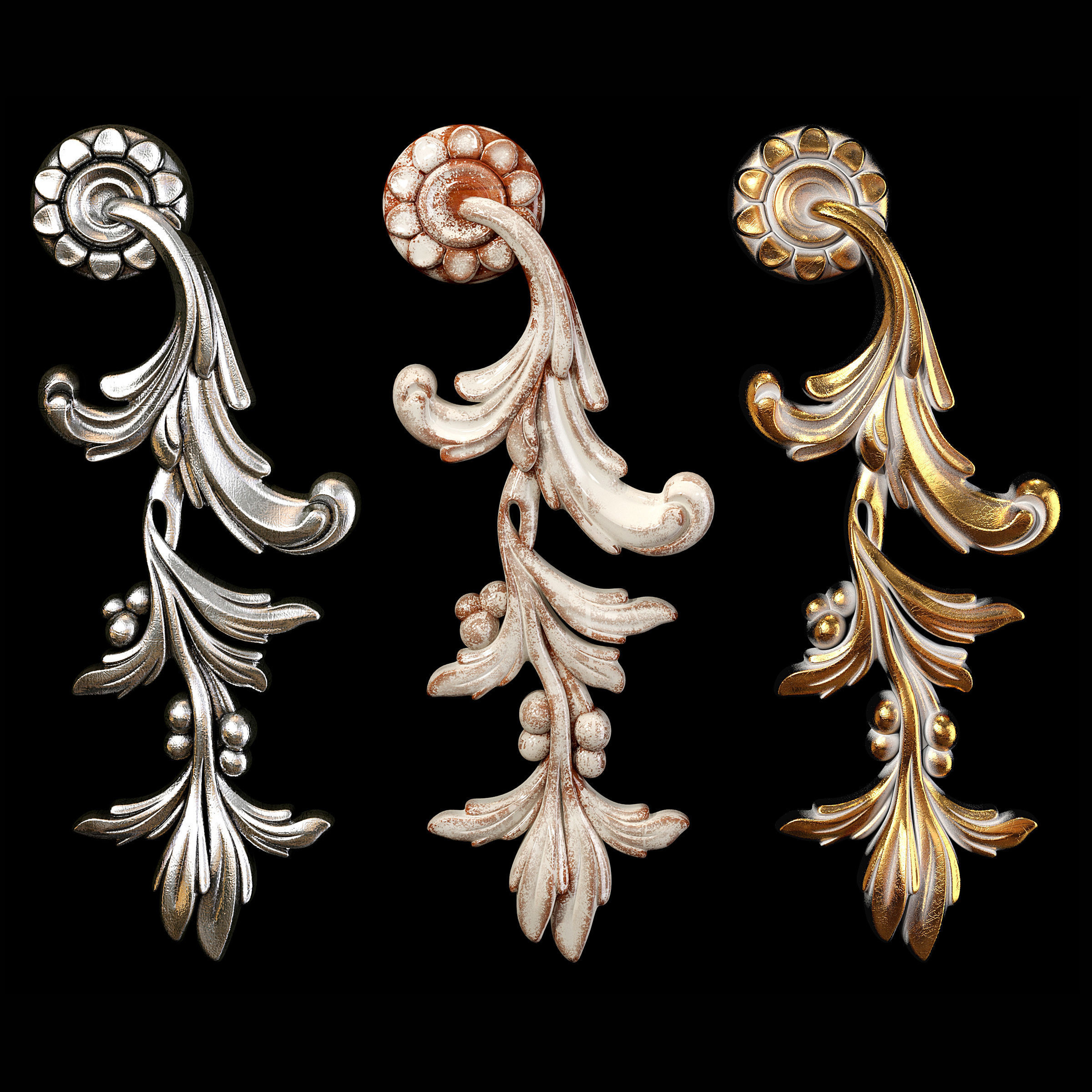 Classic carved 047 3D model | CGTrader