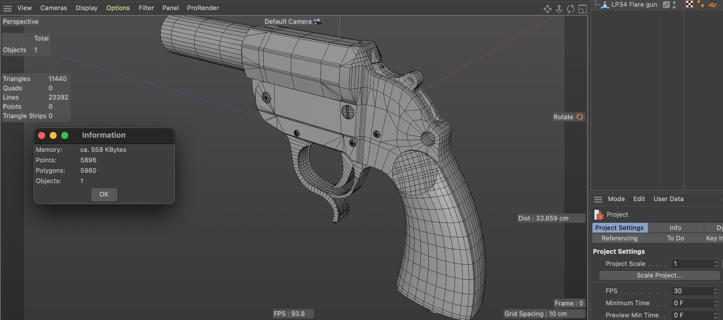 3D model LP34 Flare gun - Leuchtpistole 34 VR / AR / low-poly | CGTrader