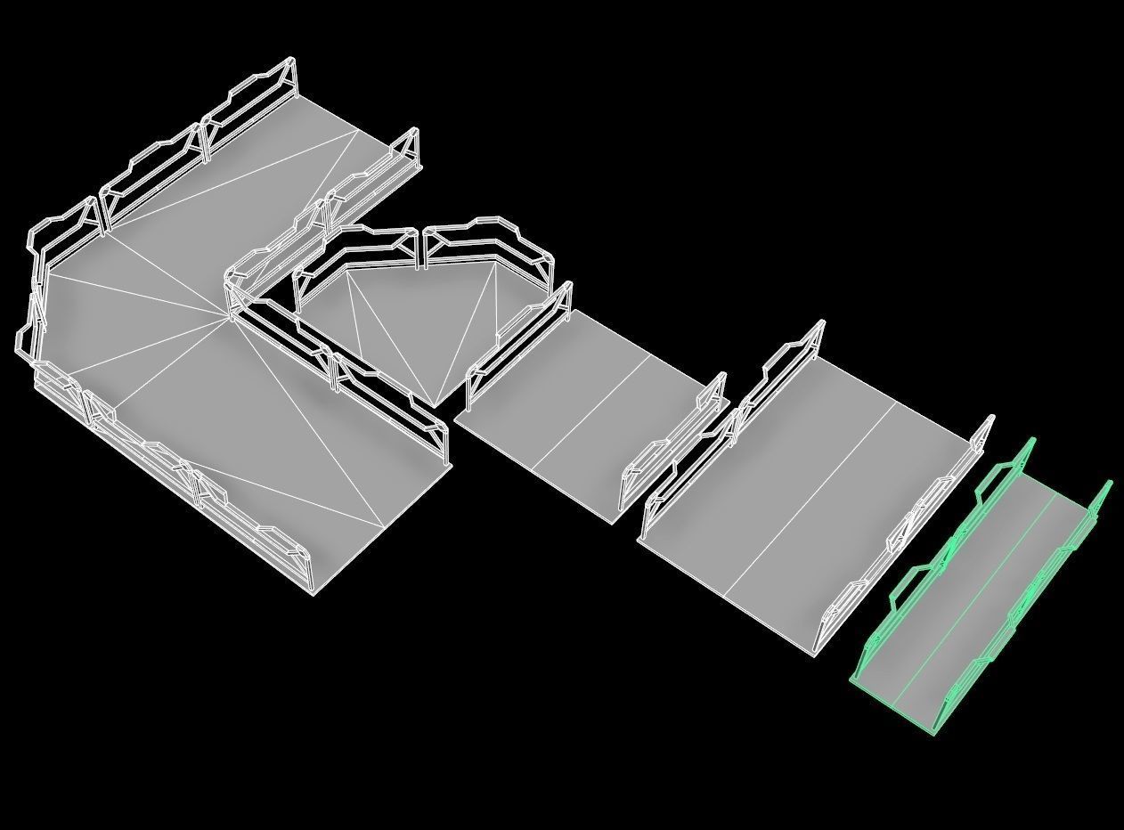 3D model sci fi platform - modular kit - collection VR / AR / low-poly ...
