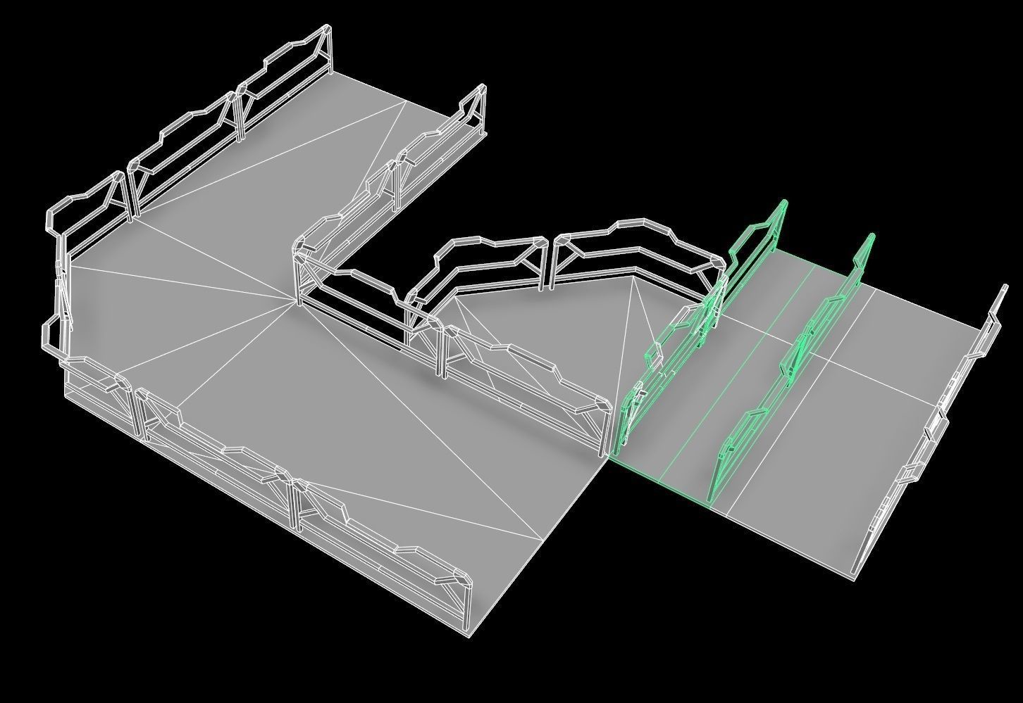 3D model sci fi platform - modular kit - collection VR / AR / low-poly ...