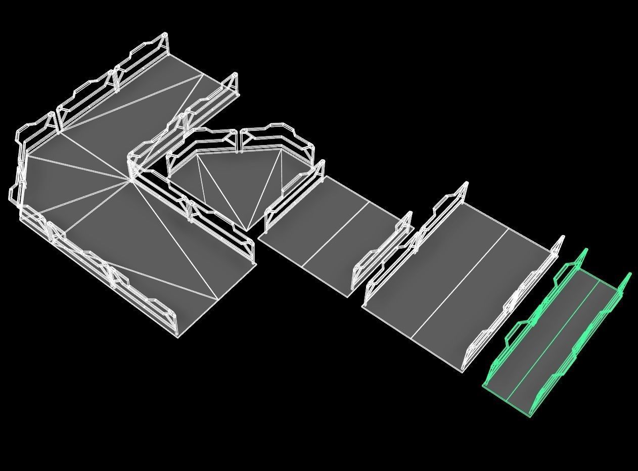 3D model sci fi platform - modular kit - collection VR / AR / low-poly ...