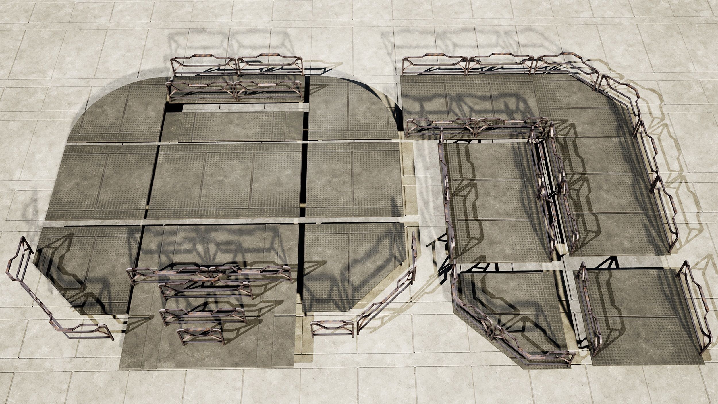 3D model sci fi platform - modular kit - collection VR / AR / low-poly ...