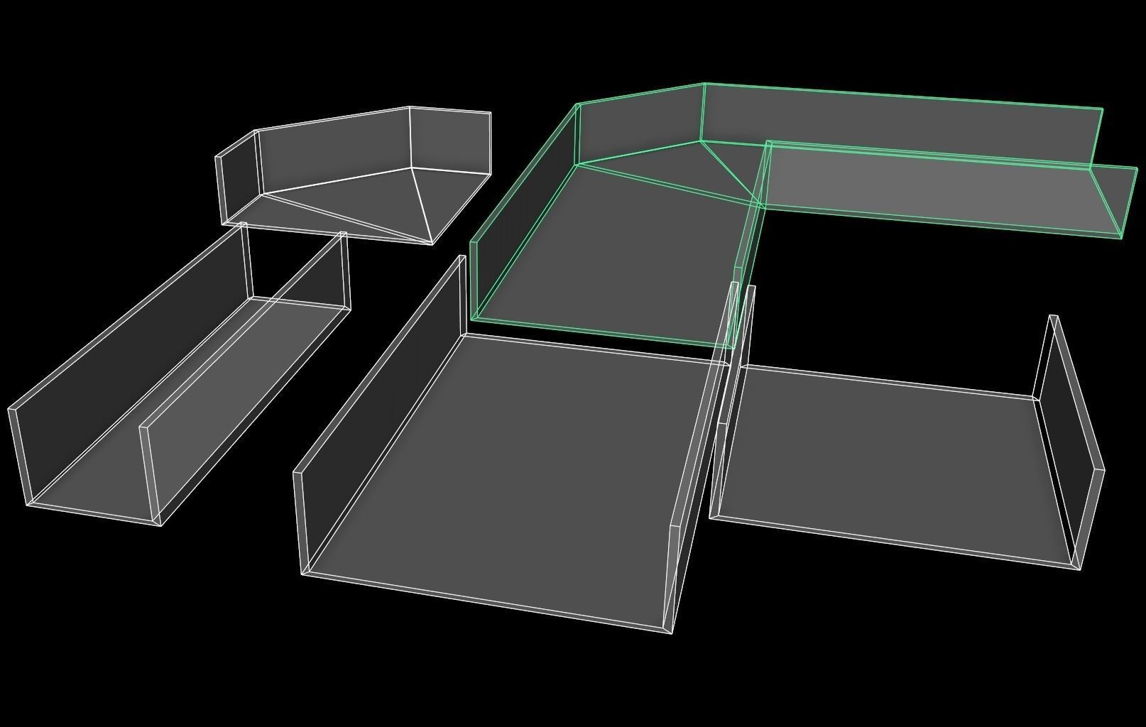3D model sci fi platform - modular kit - collection VR / AR / low-poly ...