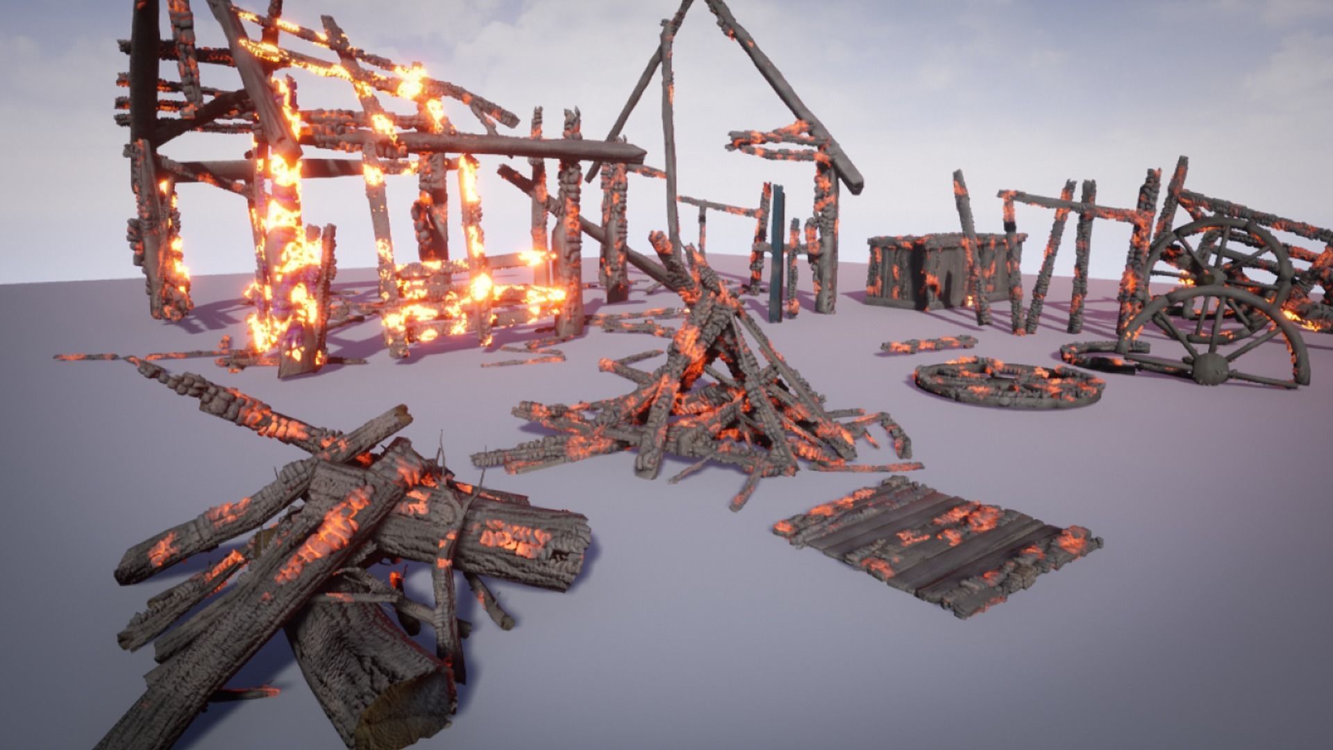 Burning Wood Animated 26 Pack Unreal Engine 3D model animated | CGTrader