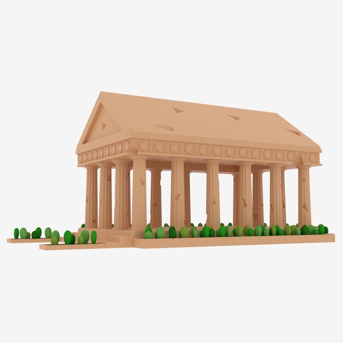 3D model Cartoon Greek Temple Parthenon VR / AR / low-poly | CGTrader