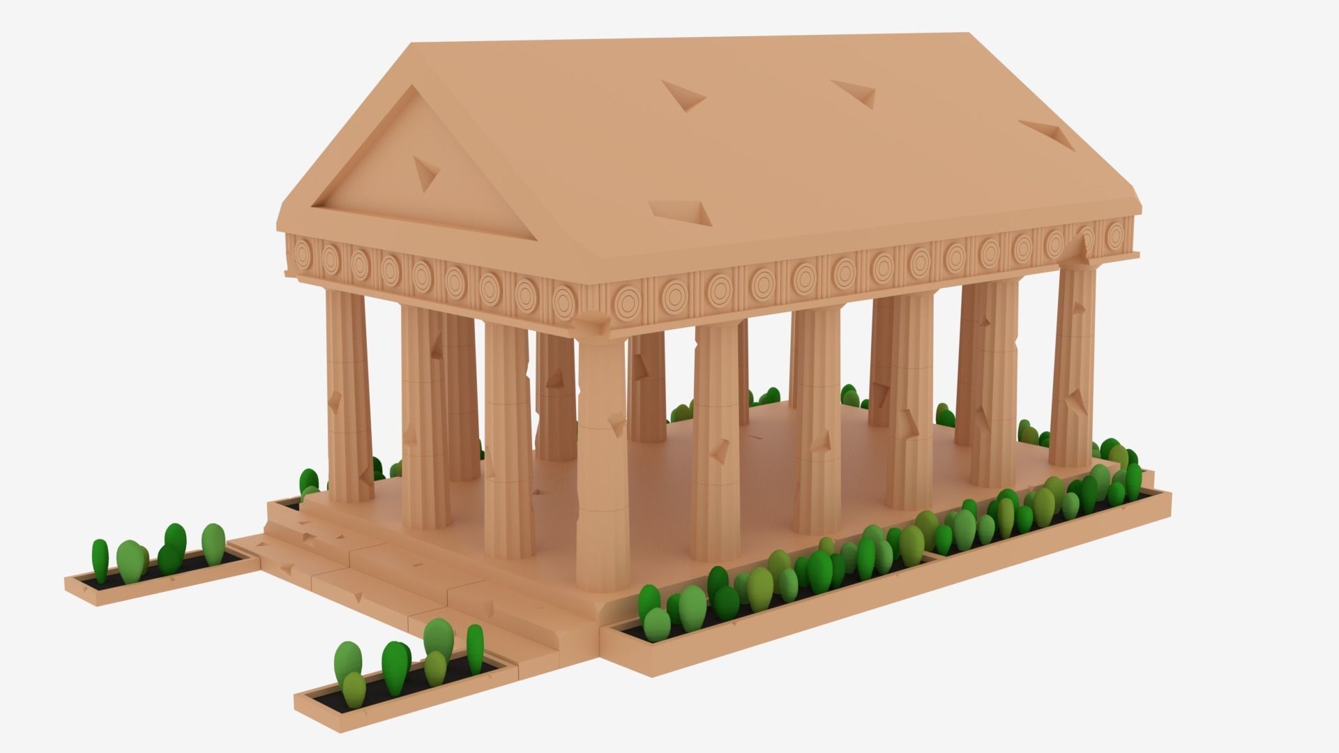 3D model Cartoon Greek Temple Parthenon VR / AR / low-poly | CGTrader