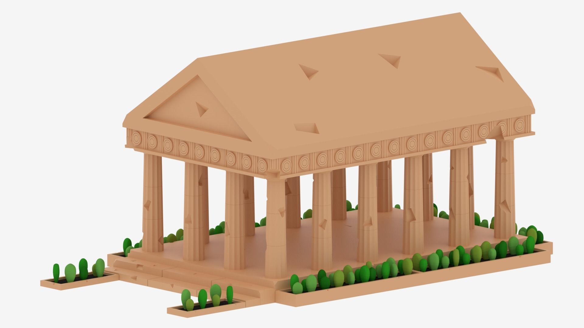 3D model Cartoon Greek Temple Parthenon VR / AR / low-poly | CGTrader