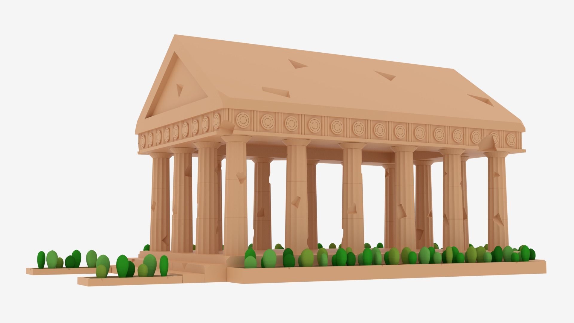 3D model Cartoon Greek Temple Parthenon VR / AR / low-poly | CGTrader