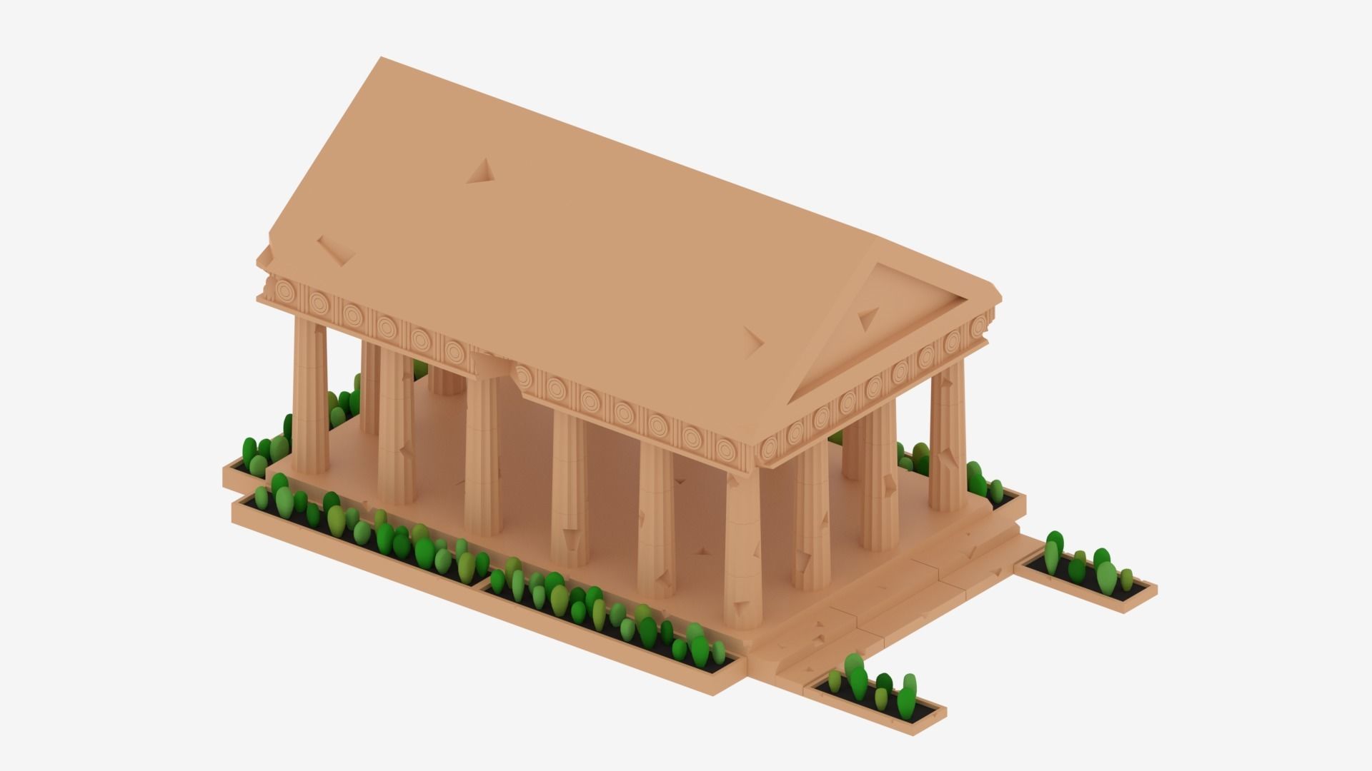 3D model Cartoon Greek Temple Parthenon VR / AR / low-poly | CGTrader