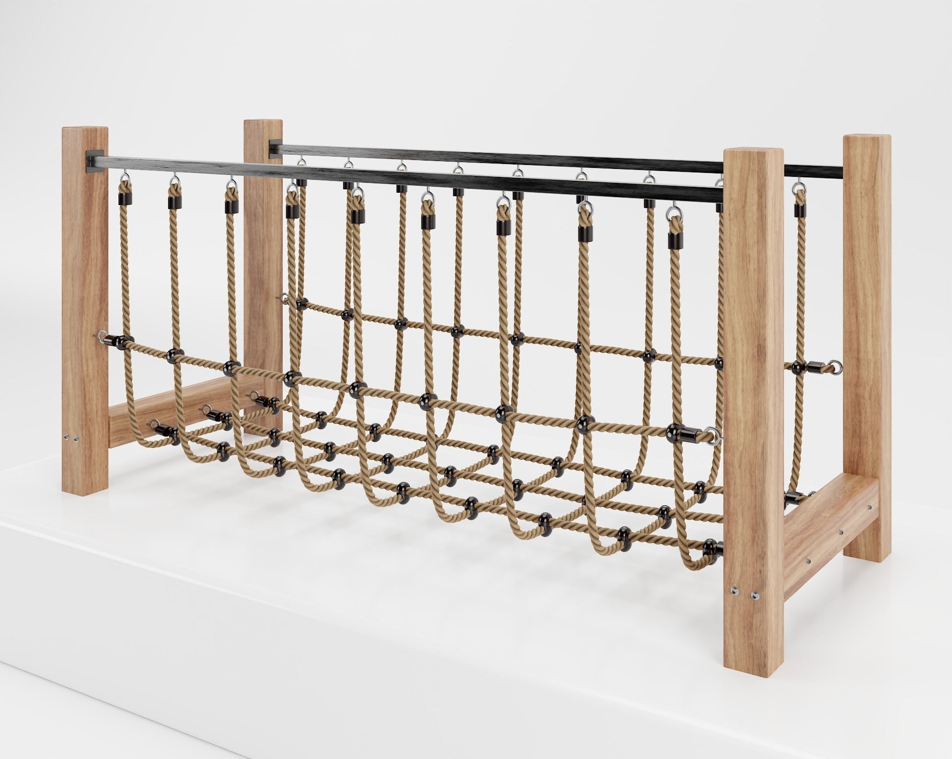 Wooden playground rope bridge 3D model | CGTrader