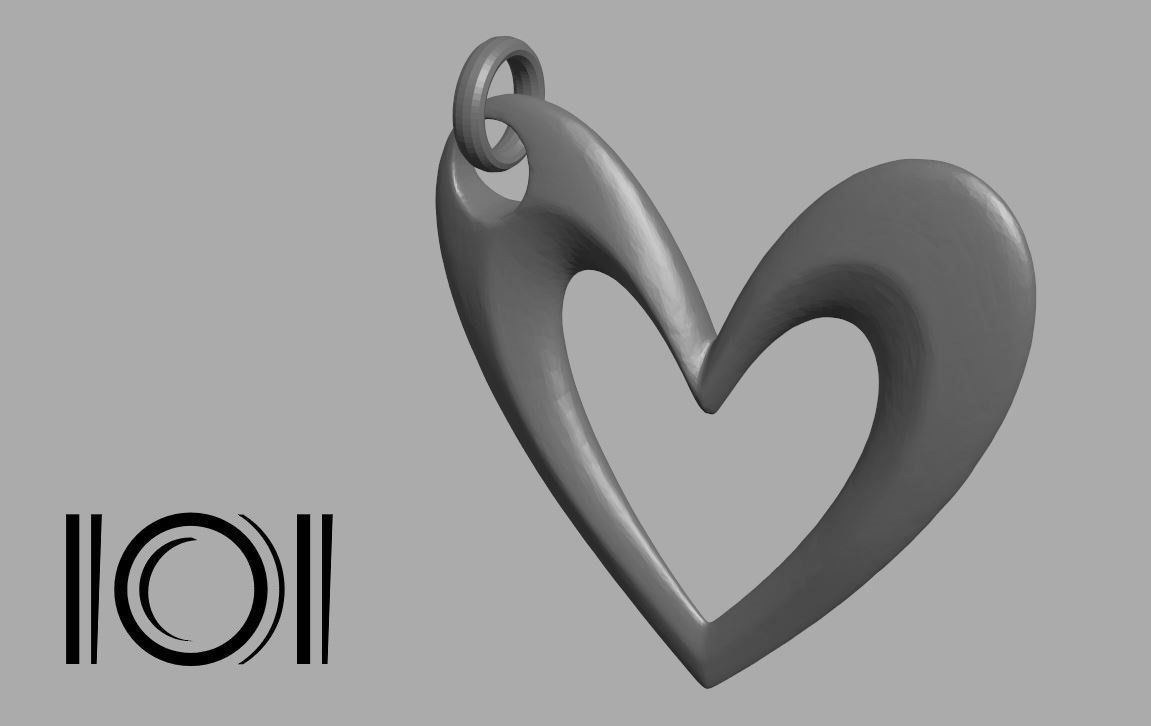 Heart-PP101 heart pendant with number 3D model | CGTrader