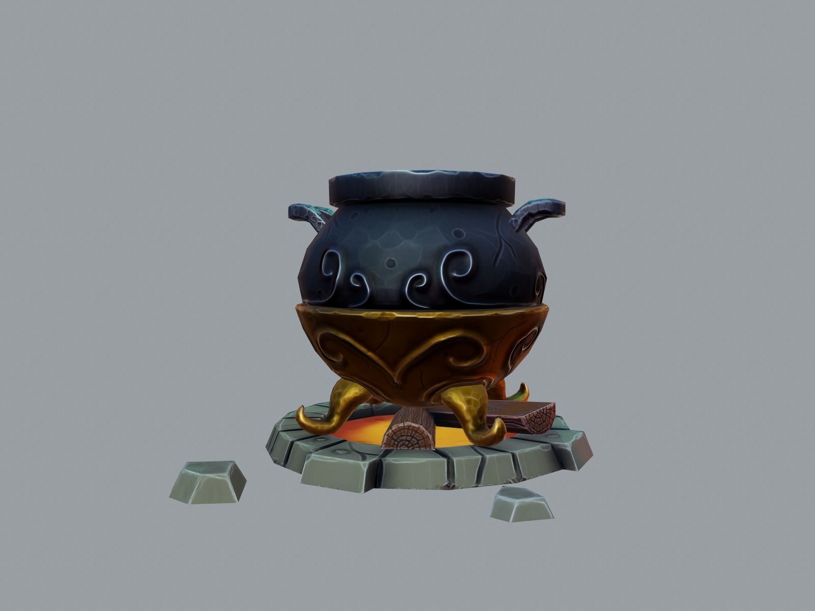 3D model Stylized Cauldron VR / AR / low-poly | CGTrader