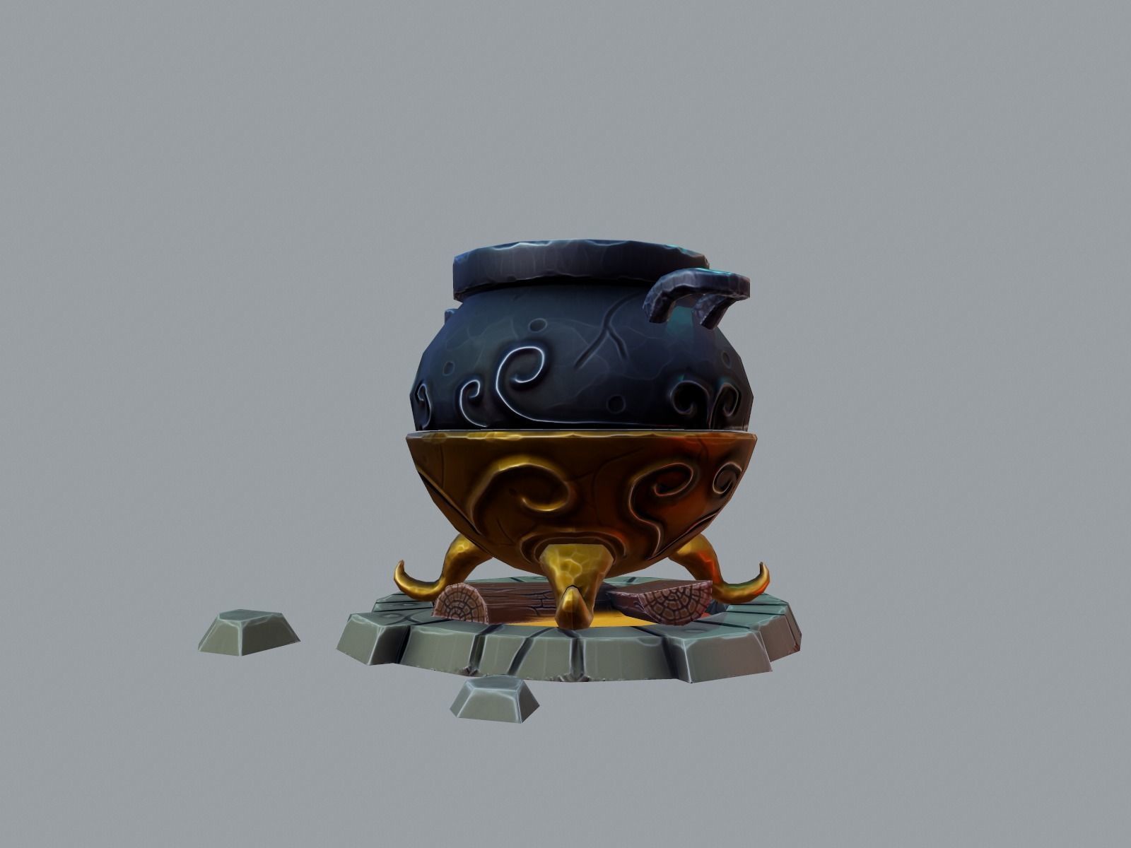 3D model Stylized Cauldron VR / AR / low-poly | CGTrader