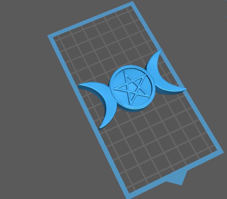 Triple Goddess Symbol Triluna 3D model 3D printable | CGTrader