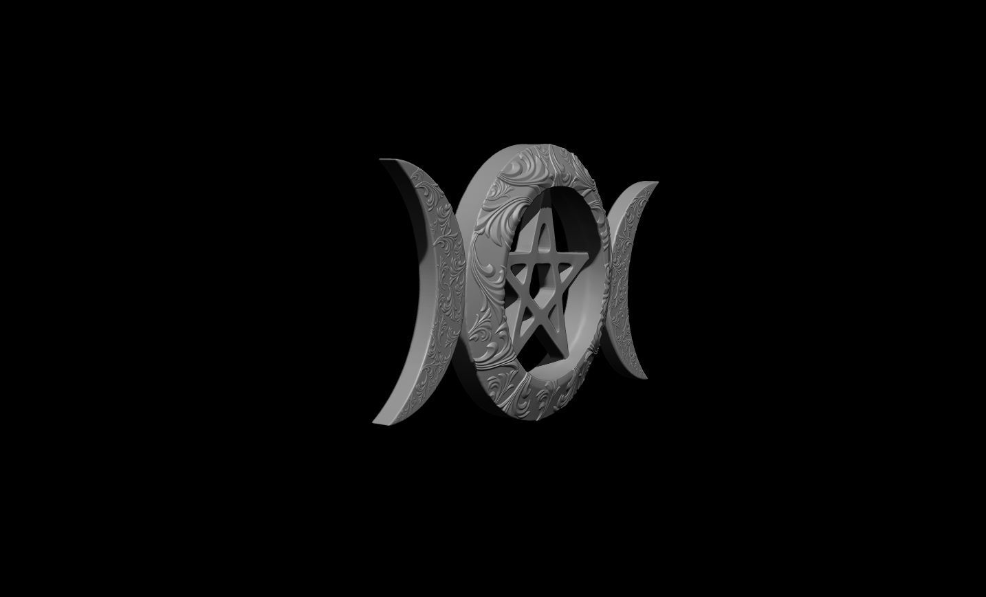 Triple Goddess Symbol Triluna 3D model 3D printable | CGTrader