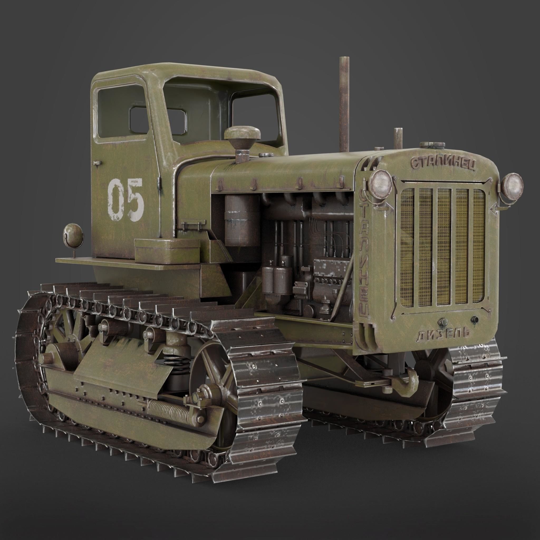 S-65 Stalinets tractor 3D model | CGTrader