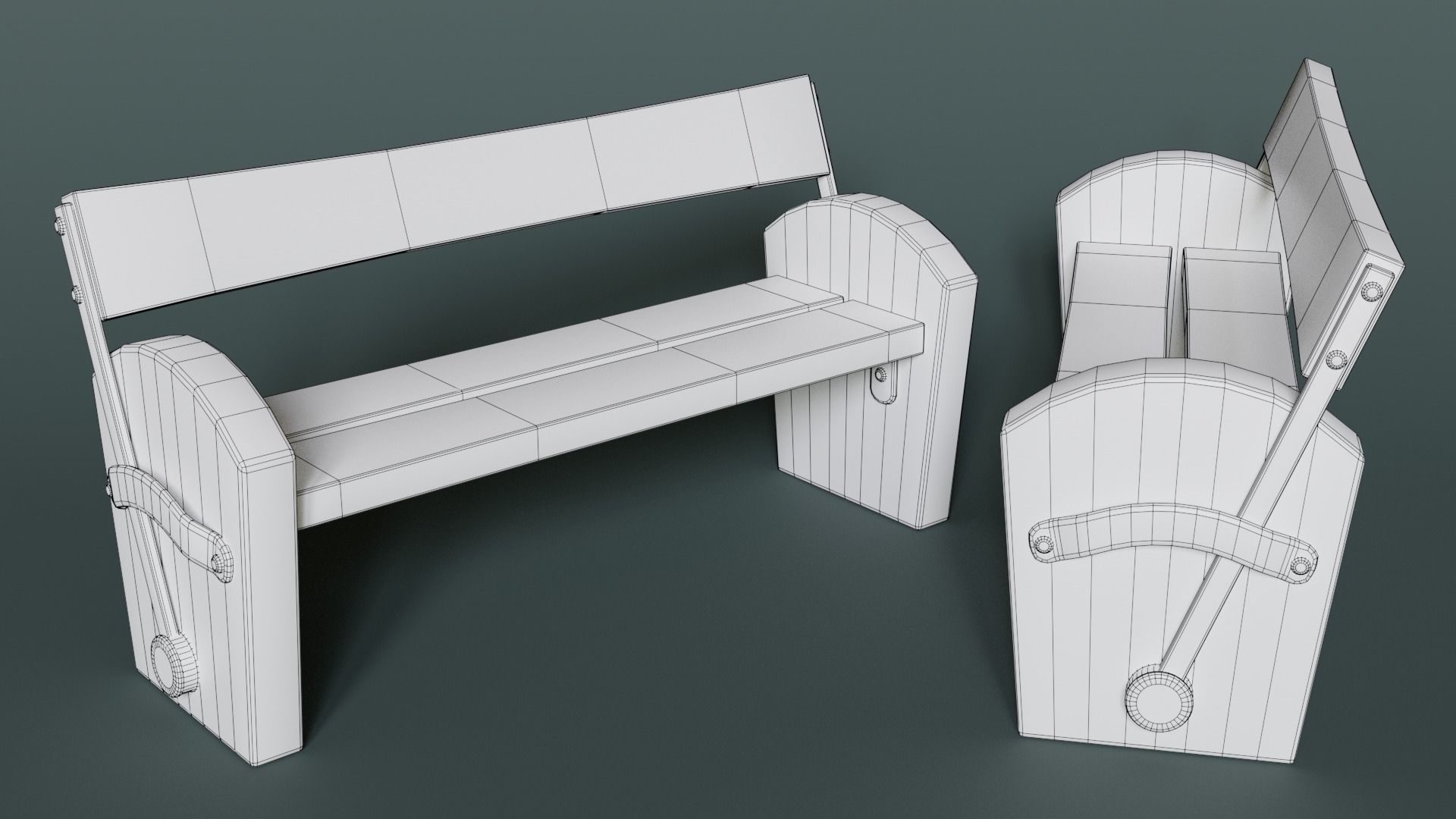 3D model Reversible Bench VR / AR / low-poly | CGTrader