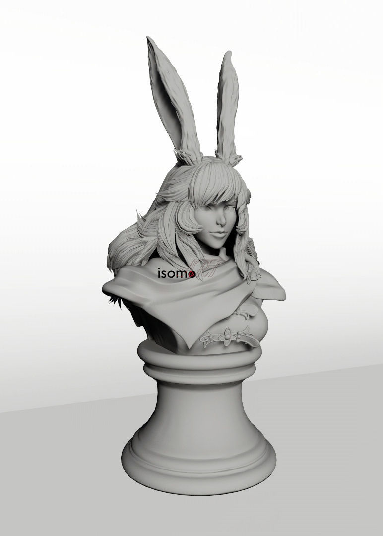 Lyna Portrait Bust Final Fantasy 14 FFXIV 3D model 3D printable | CGTrader