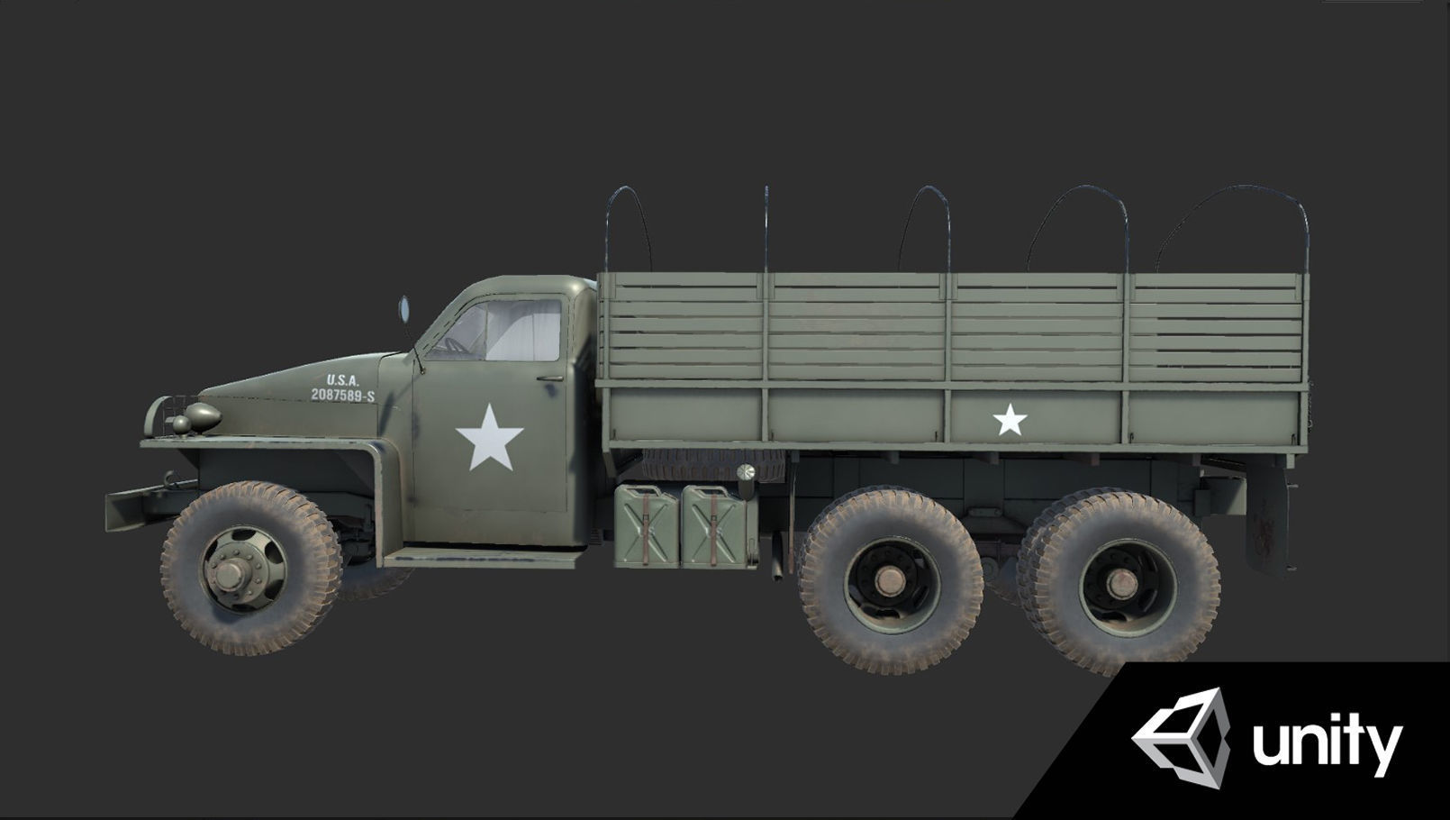 3D model Studebaker US6 military truck us army VR / AR / low-poly ...
