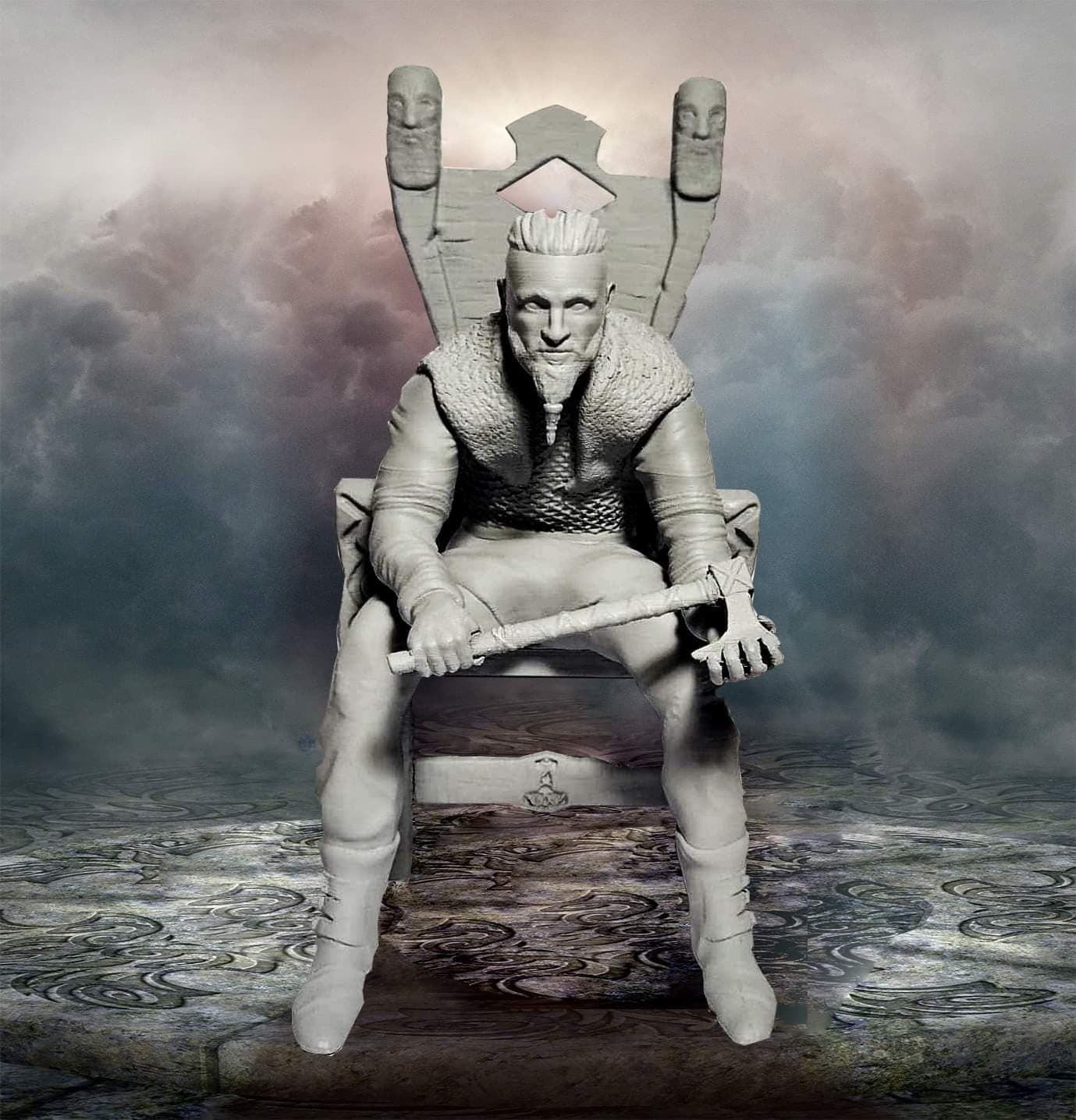 King Ragnar Lothbrook Throne Historical Viking 3D Model Print 3D model ...