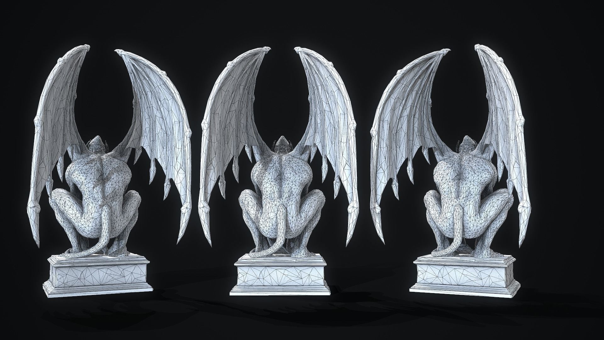 3D model Gargoyle Statue PBR Low-poly 3D model gargoyle VR / AR / low ...