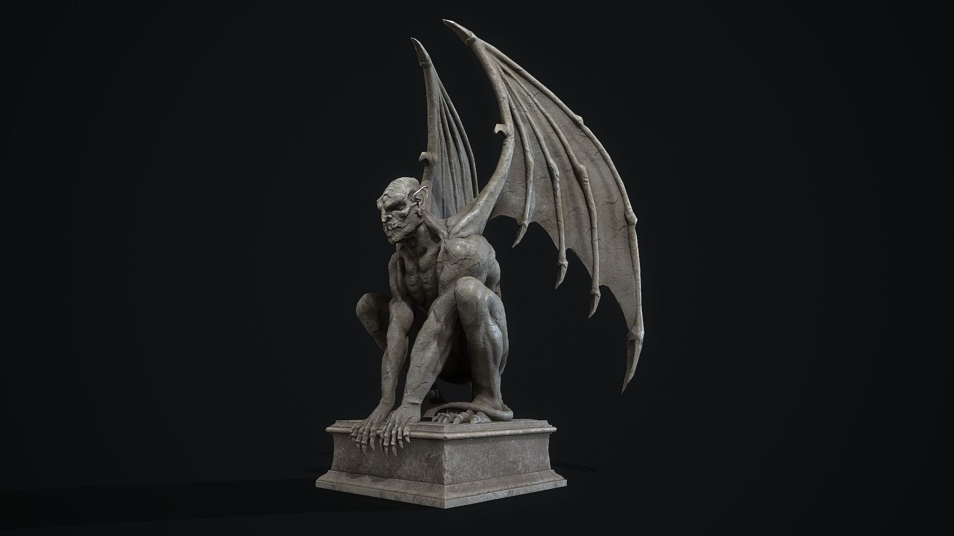 3D model Gargoyle Statue PBR Low-poly 3D model gargoyle VR / AR / low ...