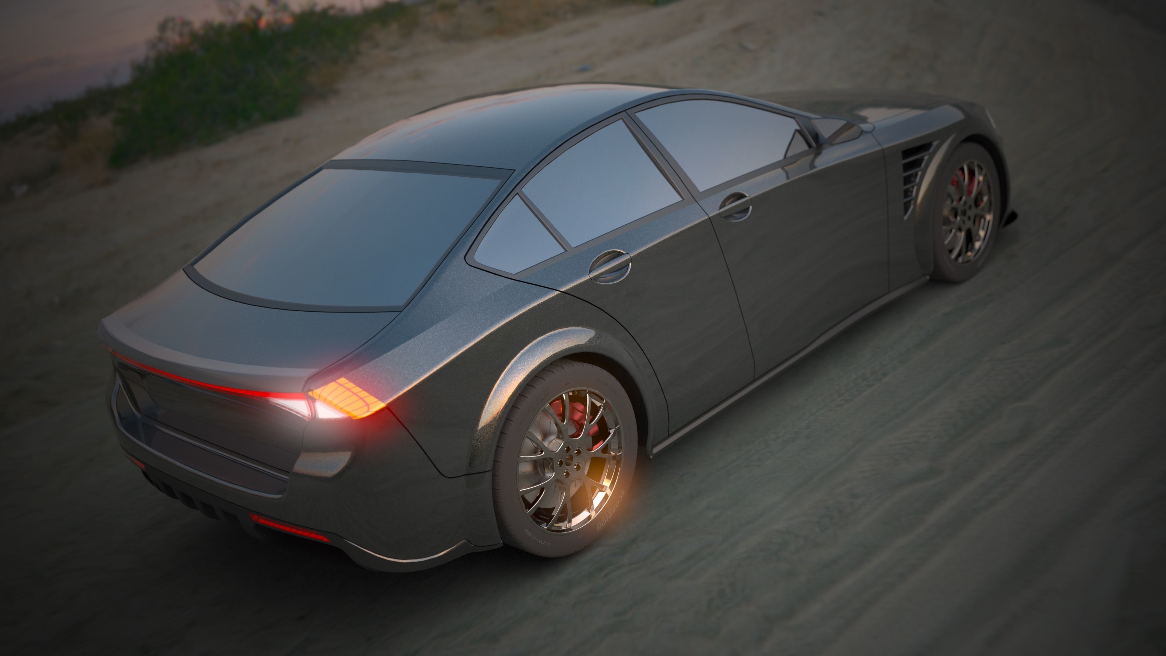 Notchback Sedan Automobile Exterior Design 3D model | CGTrader