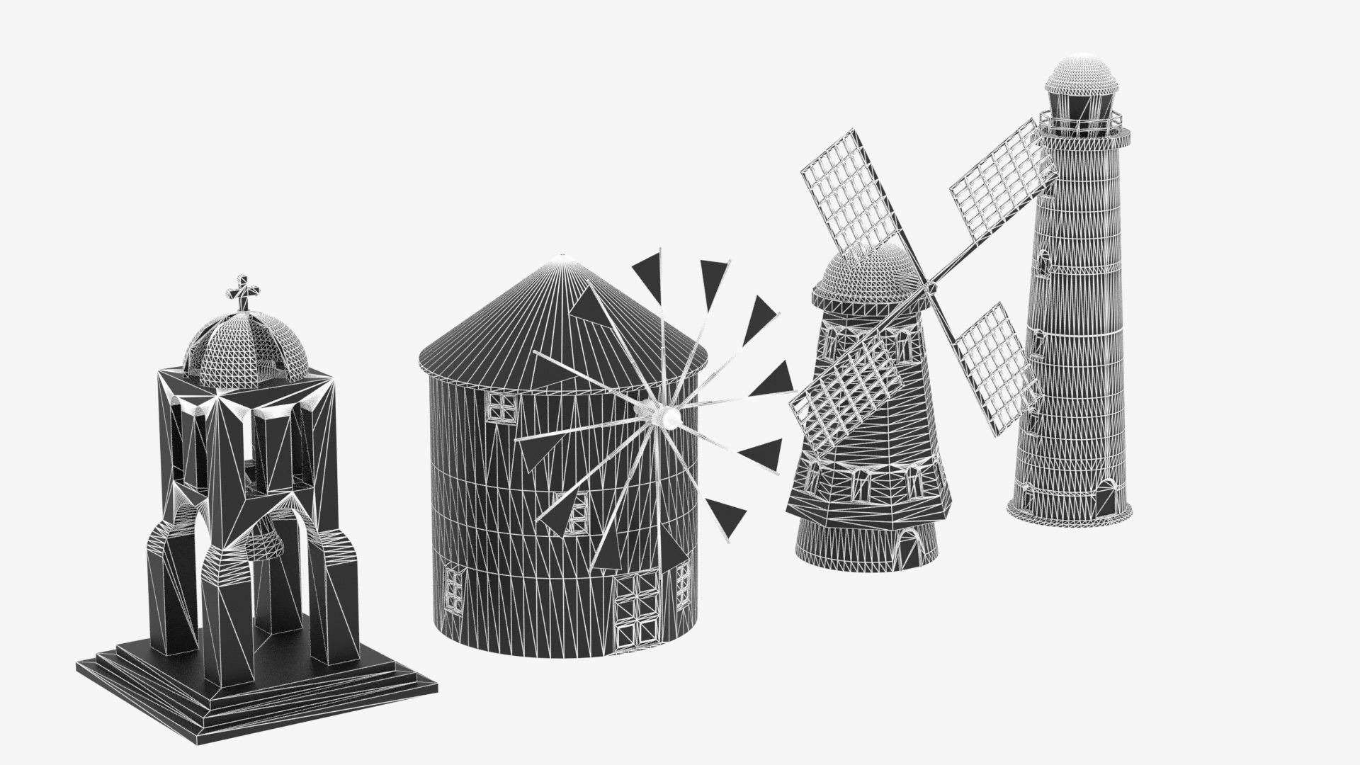 3D model Greek Buildings Collection VR / AR / low-poly | CGTrader