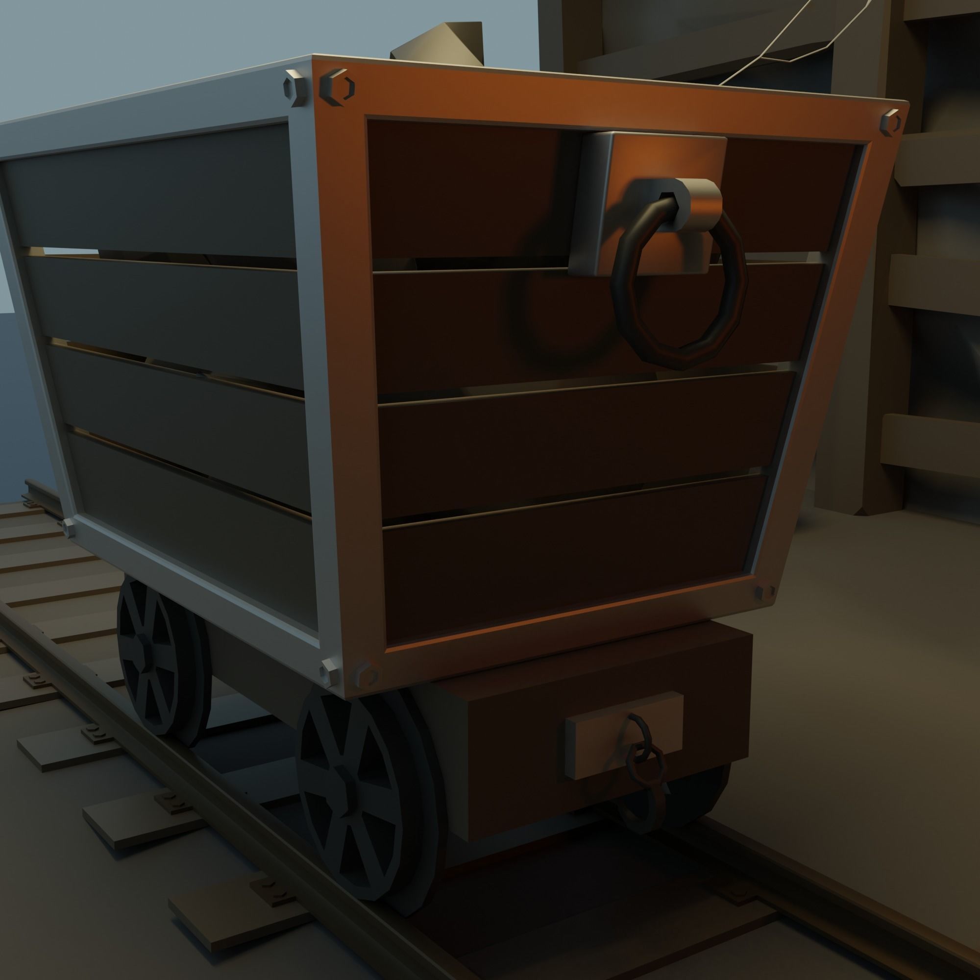 3D model Mining mine with fire in it VR / AR / low-poly | CGTrader