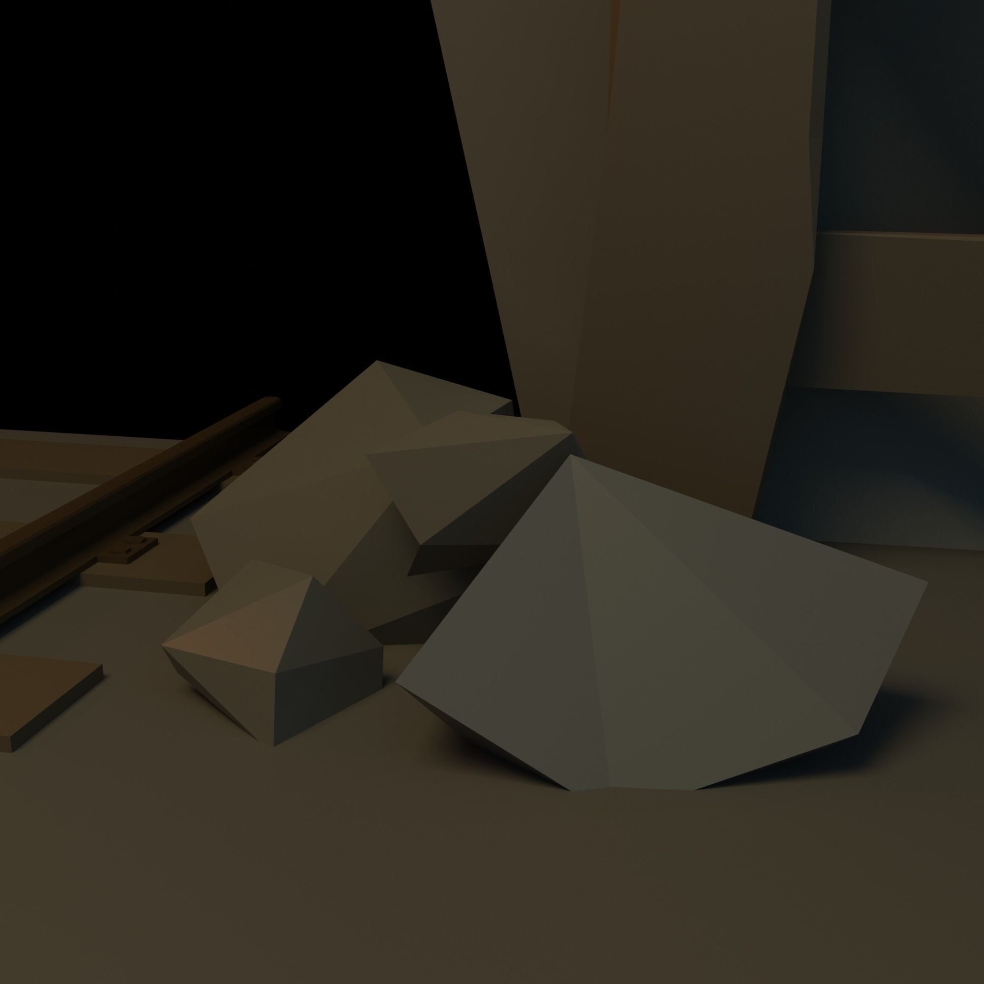 3D model Mining mine with fire in it VR / AR / low-poly | CGTrader