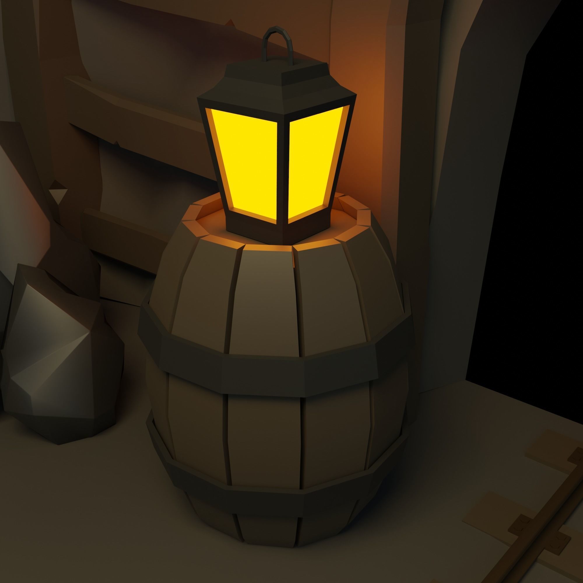 3D model Mining mine with fire in it VR / AR / low-poly | CGTrader