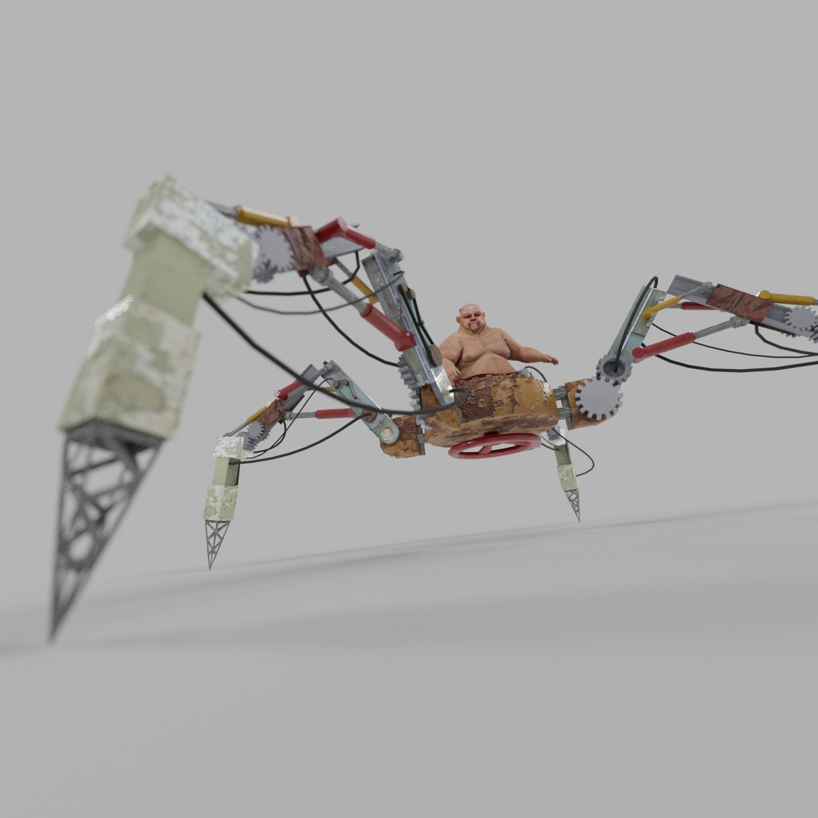 Steampunk bossfight 3D model rigged | CGTrader
