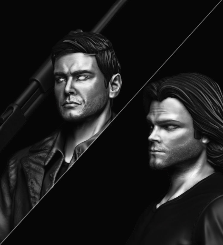 Supernatural - Dean and Sam 3D model 3D printable | CGTrader