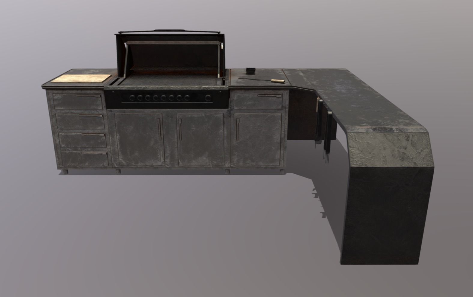 3D model Scifi Barbecue Grill VR / AR / low-poly | CGTrader