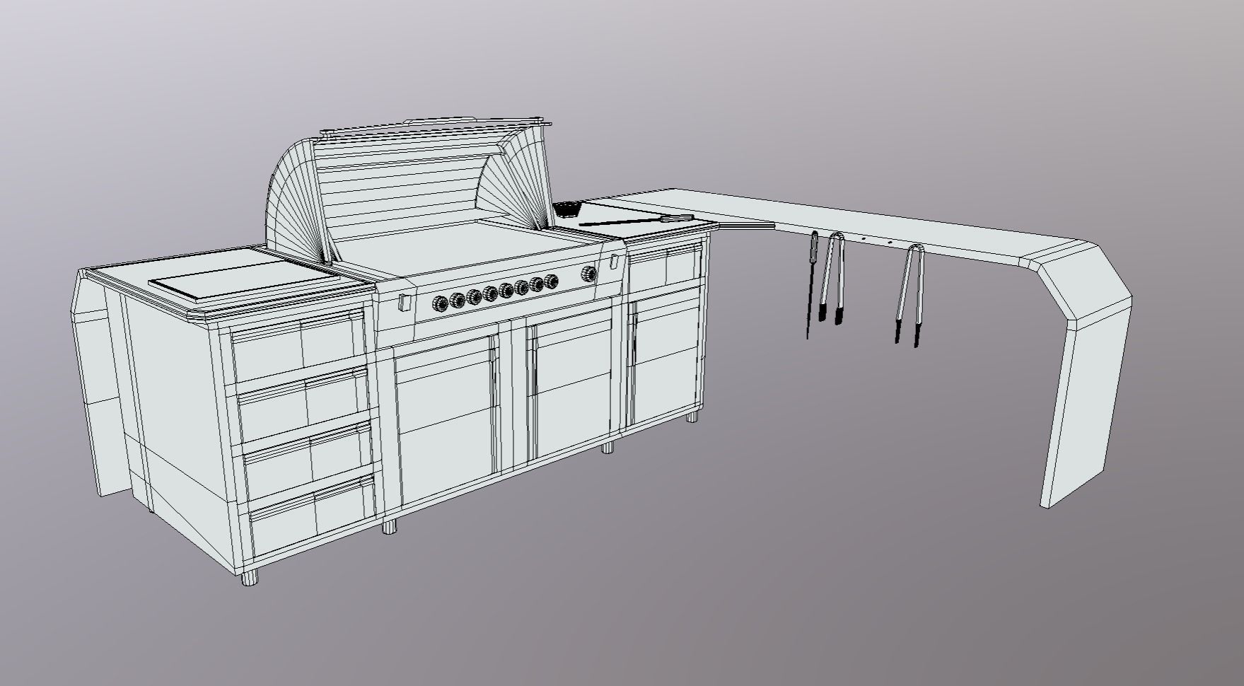 3D model Scifi Barbecue Grill VR / AR / low-poly | CGTrader