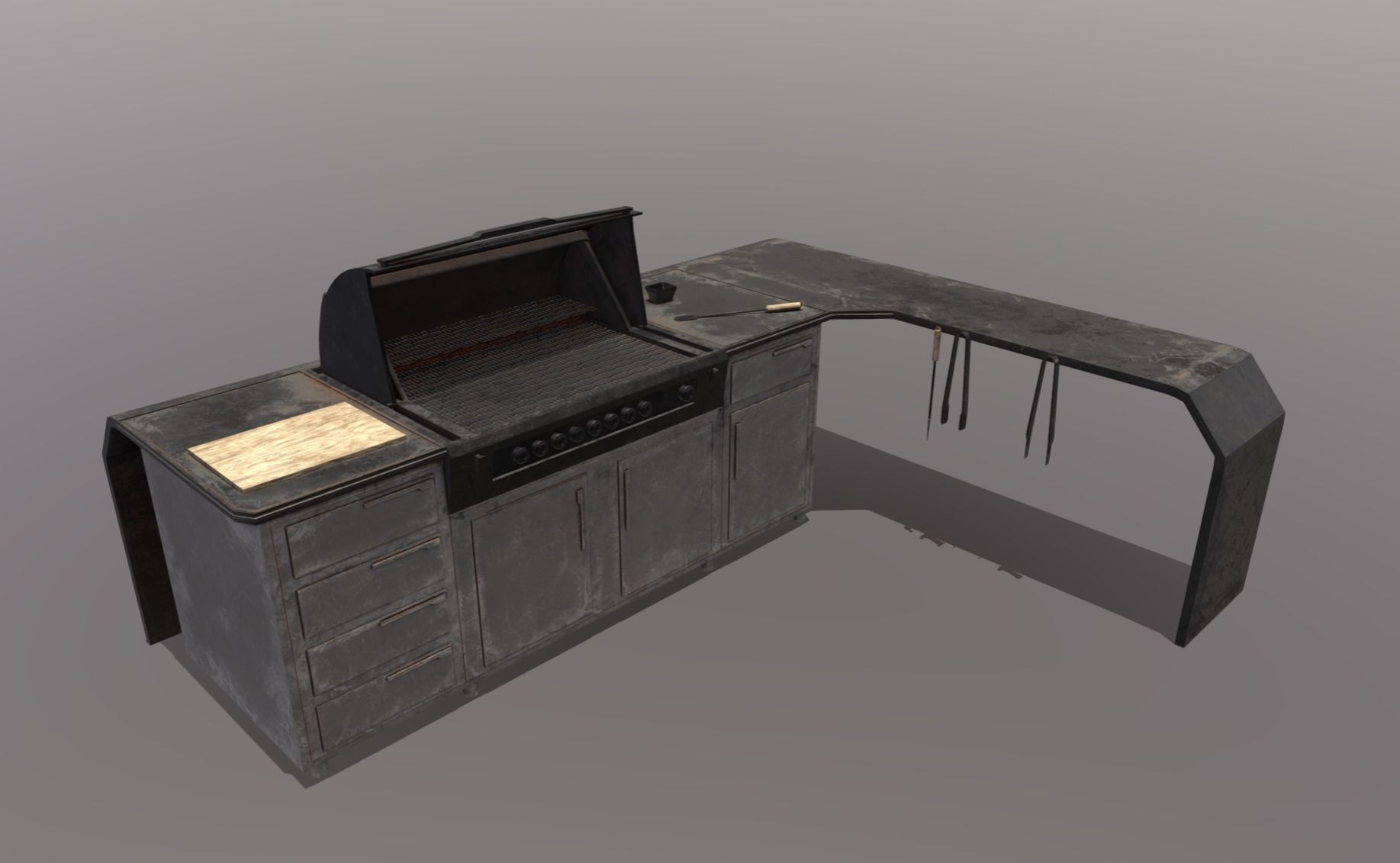 3D model Scifi Barbecue Grill VR / AR / low-poly | CGTrader