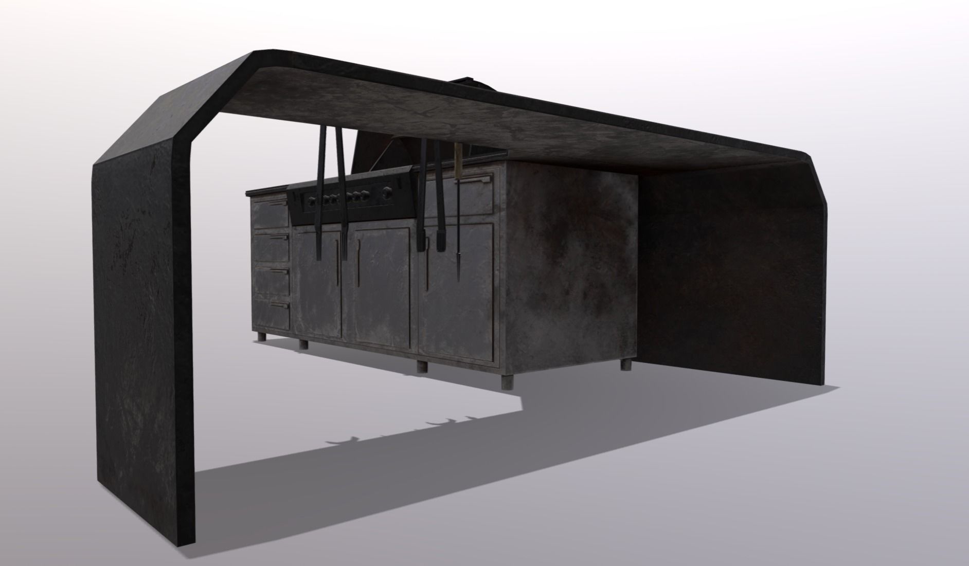 3D model Scifi Barbecue Grill VR / AR / low-poly | CGTrader