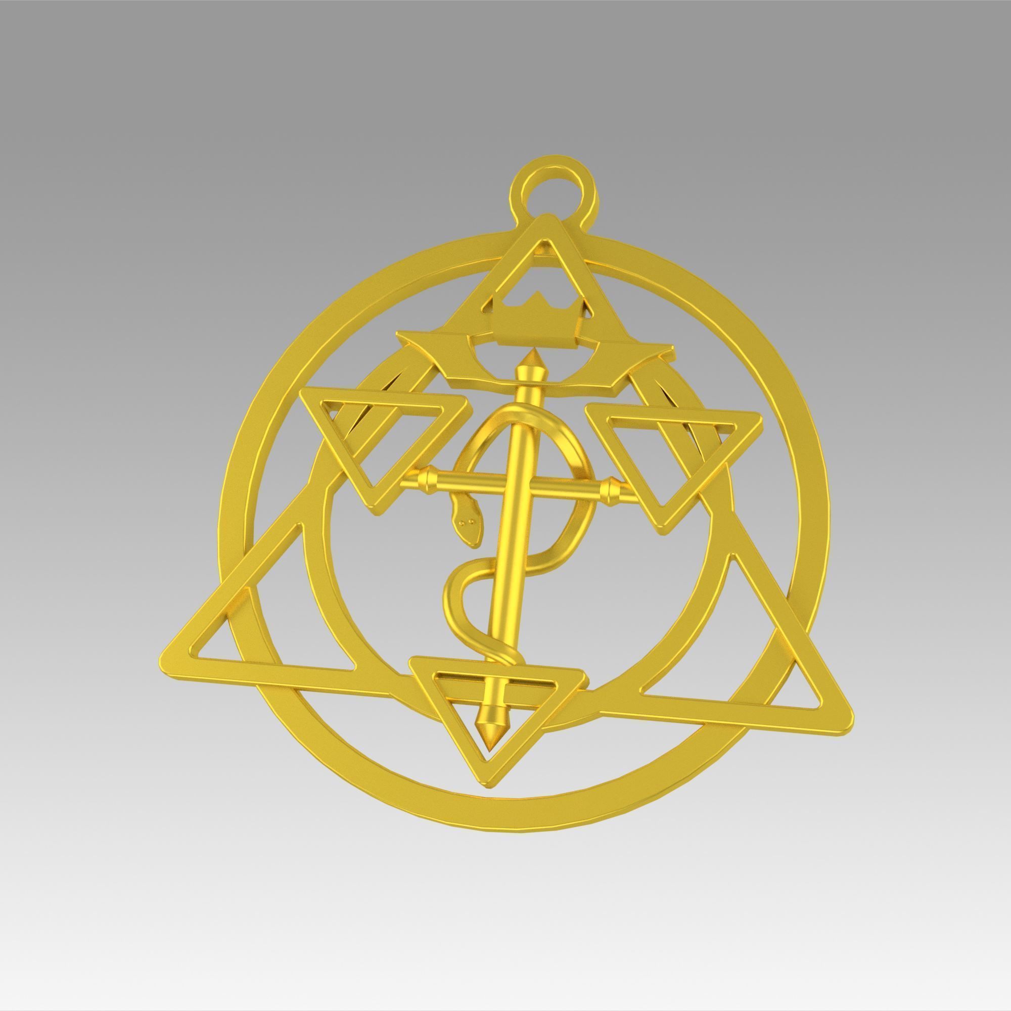 Transmutation Symbol FullMetal Alchemist Necklace Alchemy 3D model 3D ...