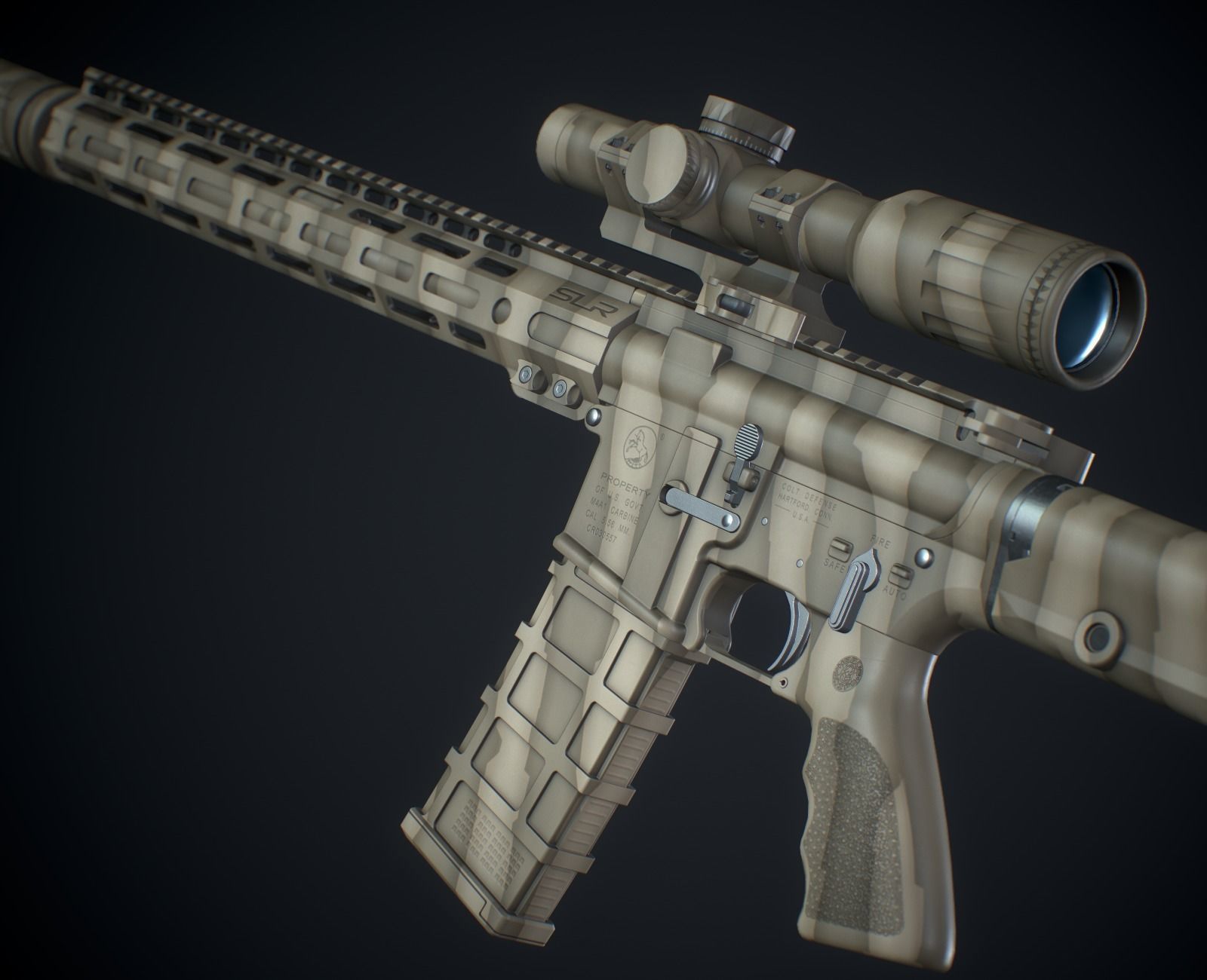 3D model M4A1 Custom-03 Modular VR / AR / low-poly | CGTrader