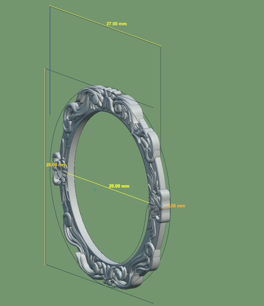 Round Photo Frame 3D model 3D printable | CGTrader