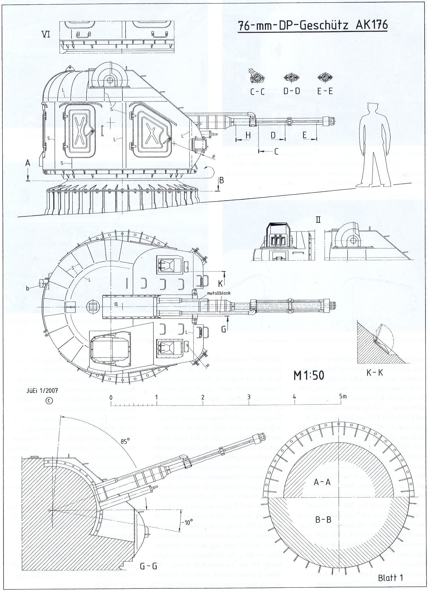 Russian naval gun AK-176 3D model | CGTrader