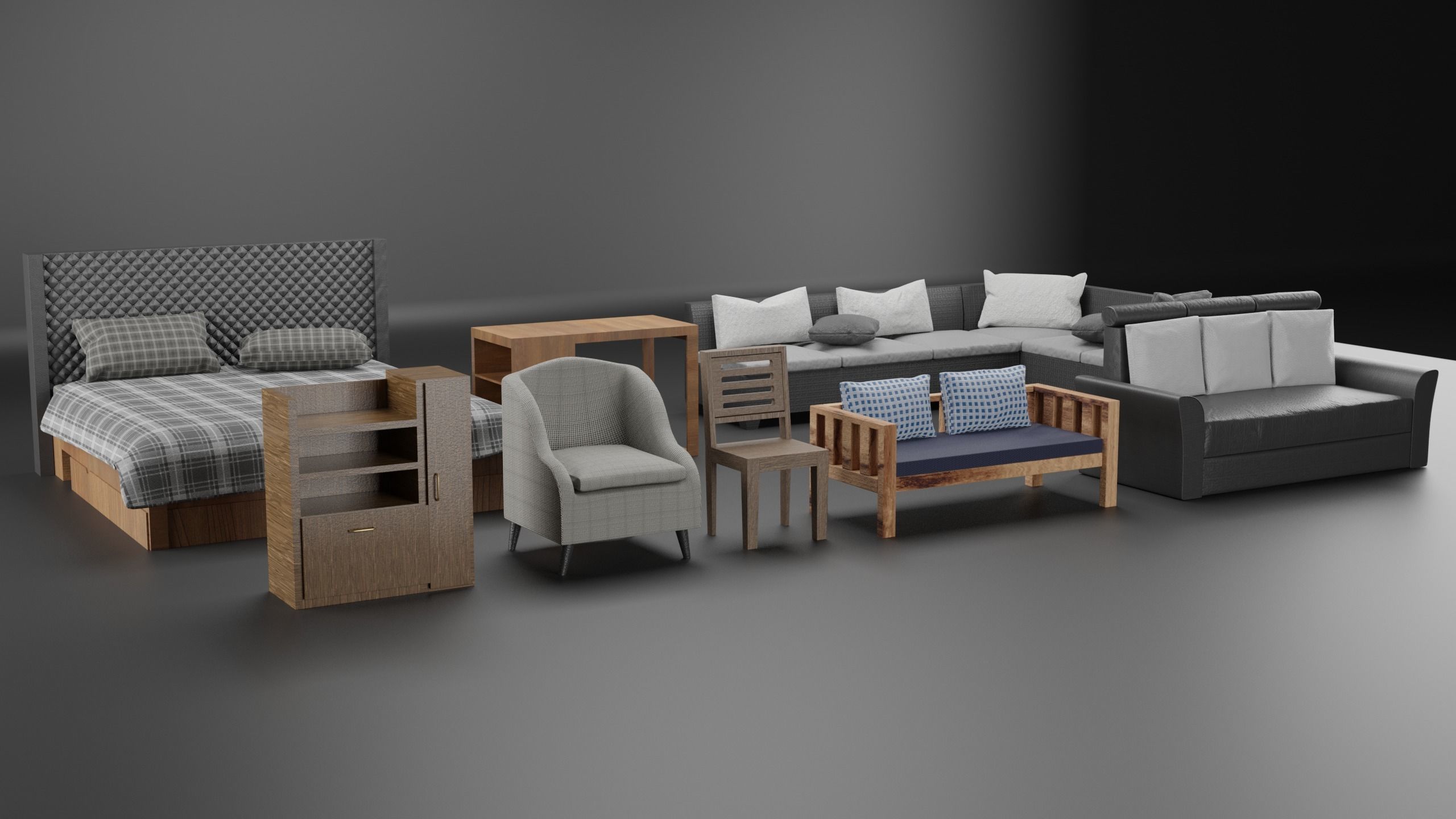 Furniture sofa bed free 3D model | CGTrader