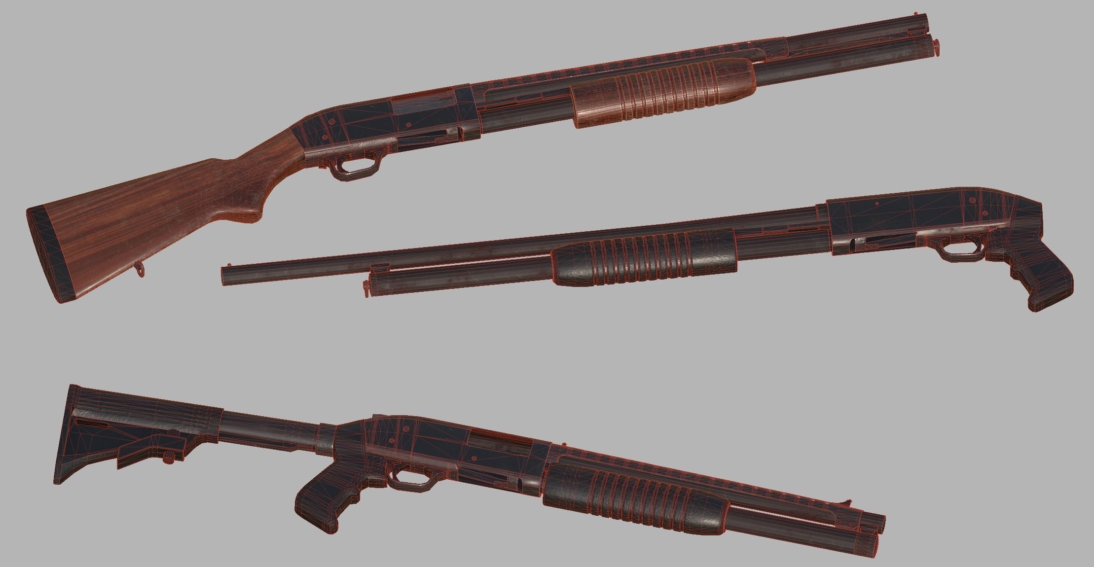 3D model Shotgun Boito 12 Gauge VR / AR / low-poly | CGTrader