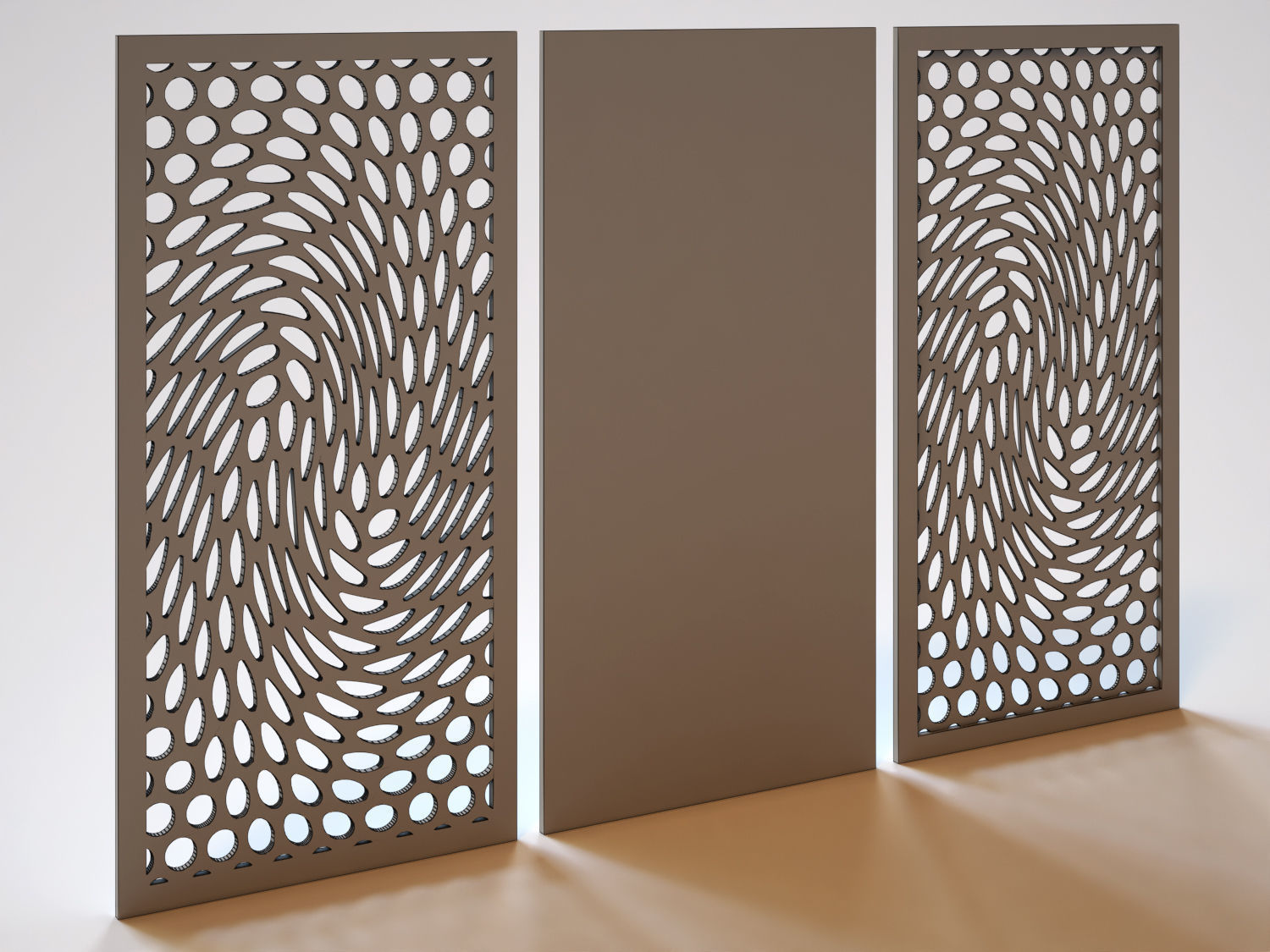 Partition three wooden panels 3D model | CGTrader