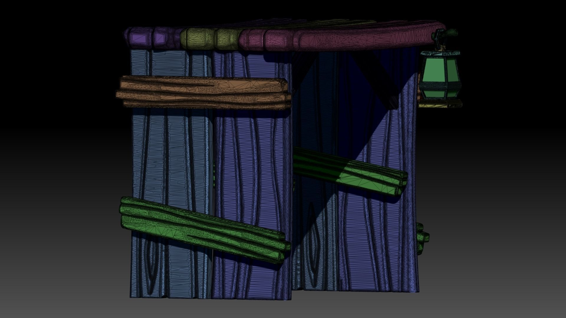 Stylized wooden gate 3D model | CGTrader