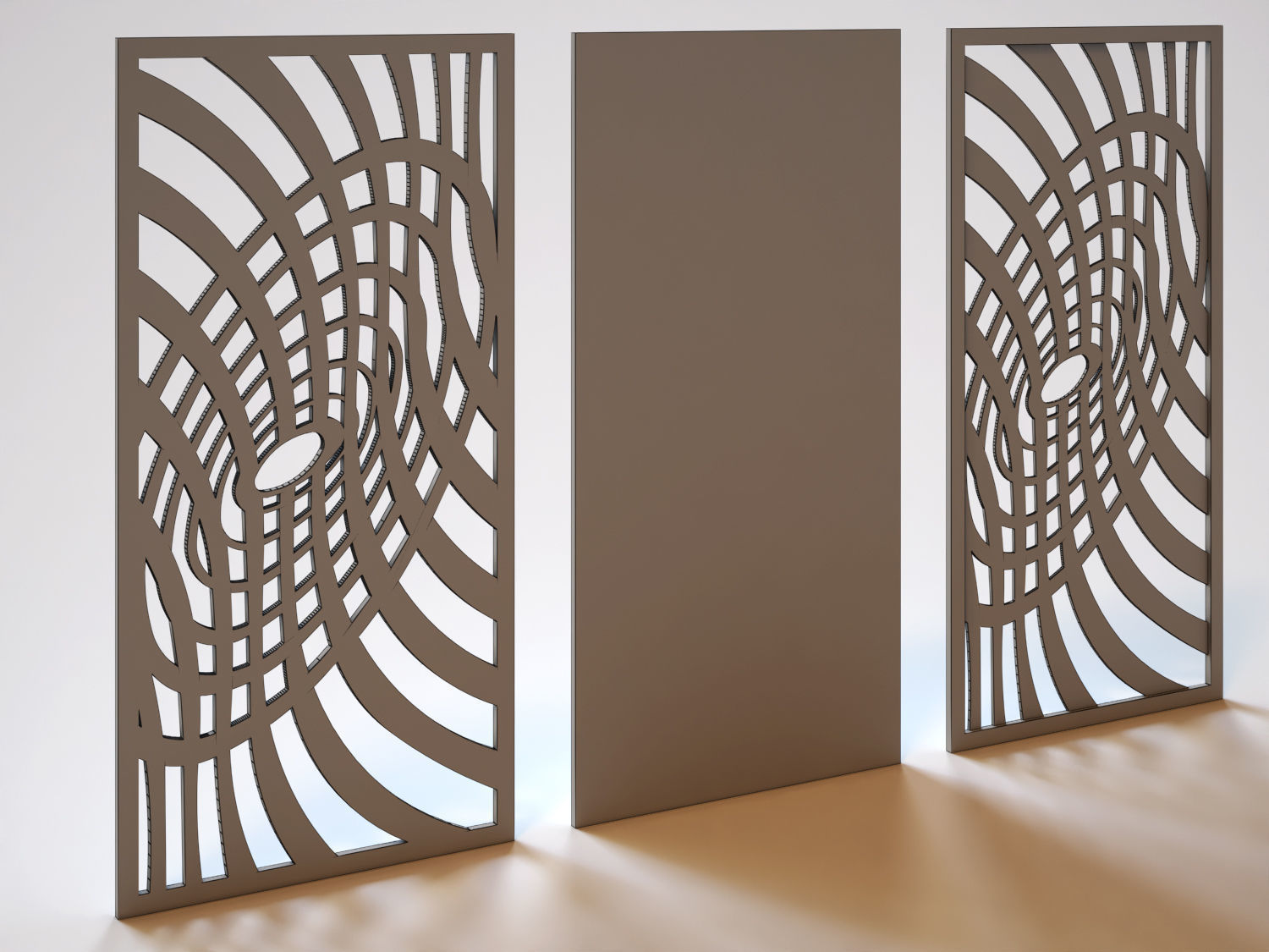 Partition three wooden panels 3D model | CGTrader
