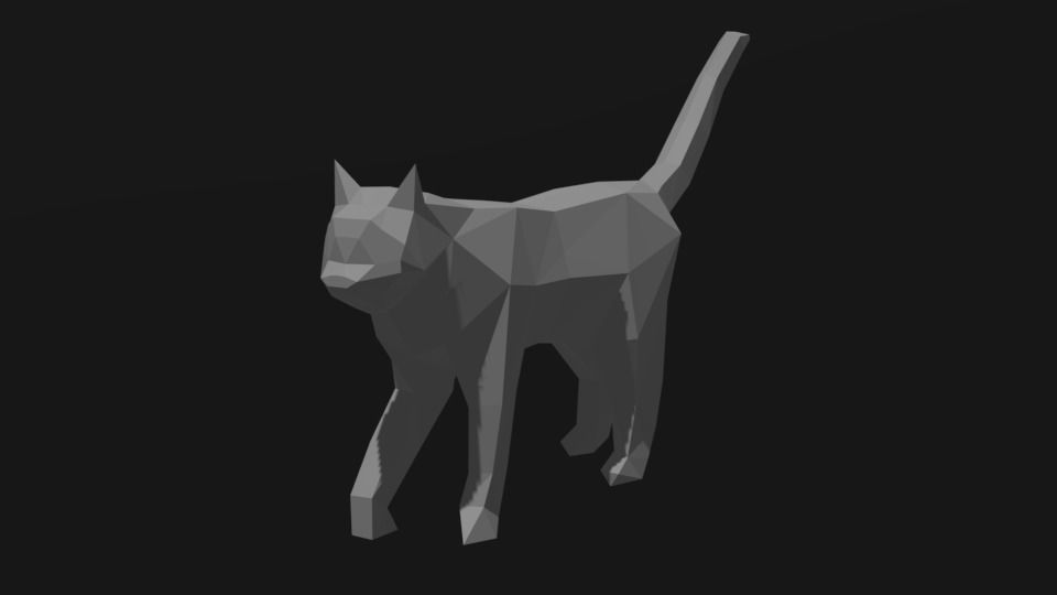Low-poly cat 3D model 3D model 3D printable | CGTrader