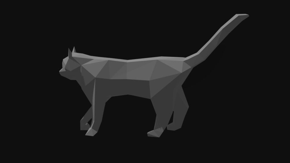 Low-poly cat 3D model 3D model 3D printable | CGTrader