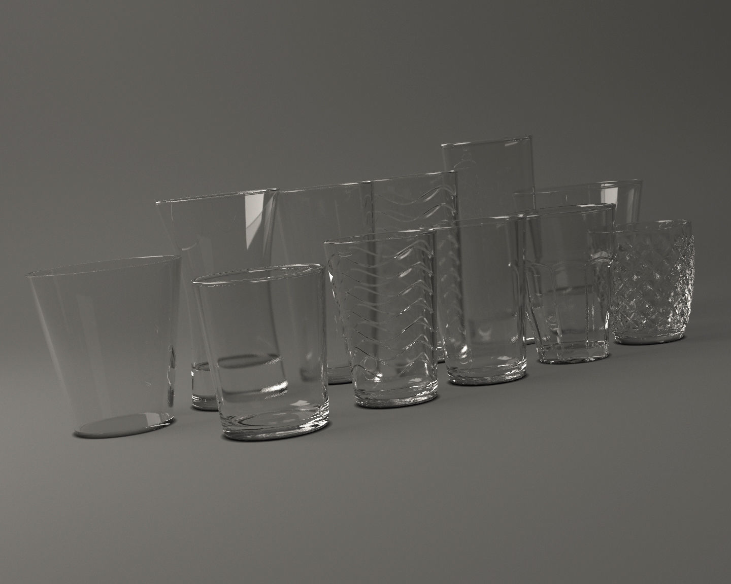 GLASSWARE---Water Glasses 3D Model Collection | CGTrader