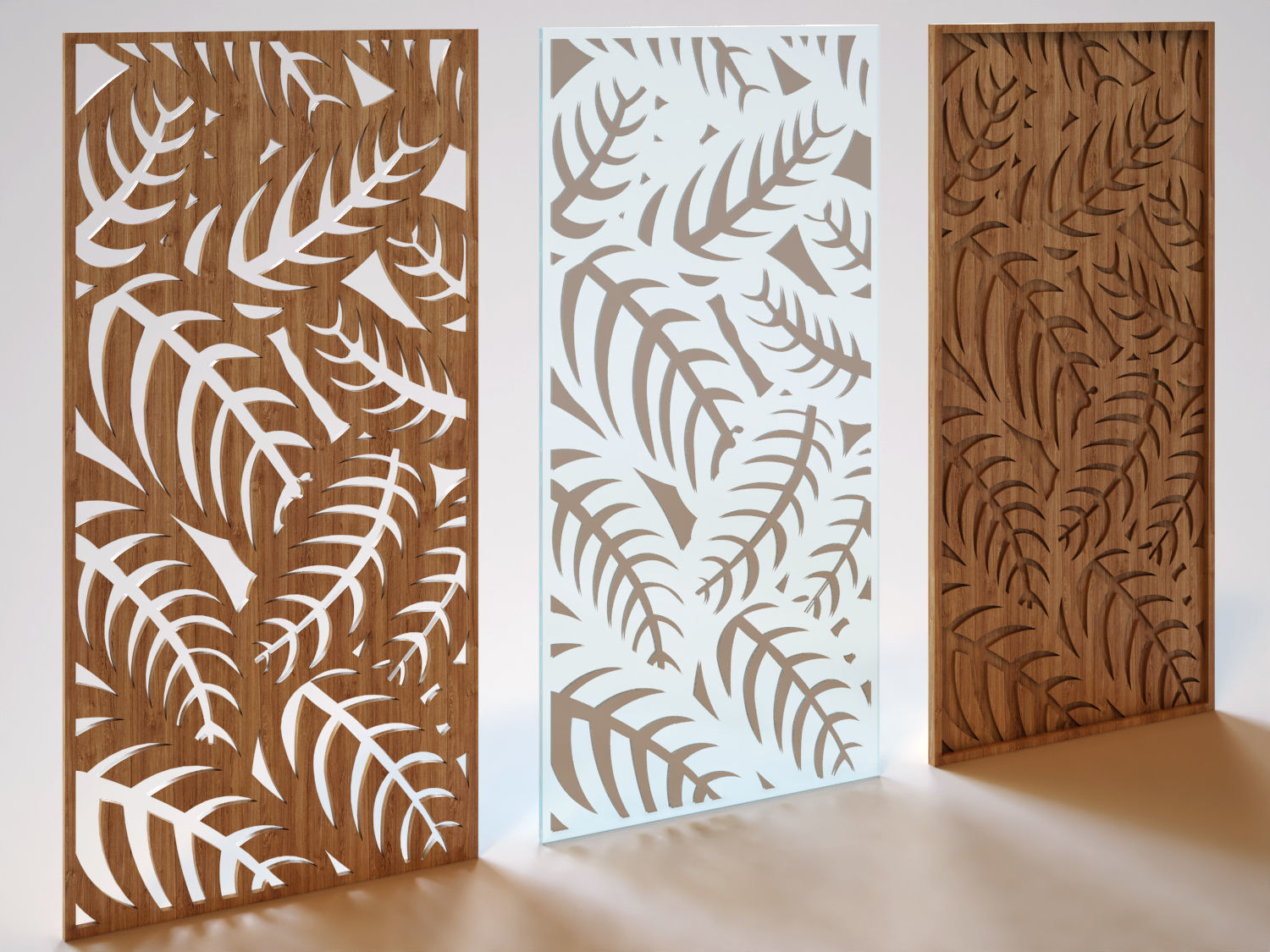 Partition laser cut wood panels 3D model | CGTrader